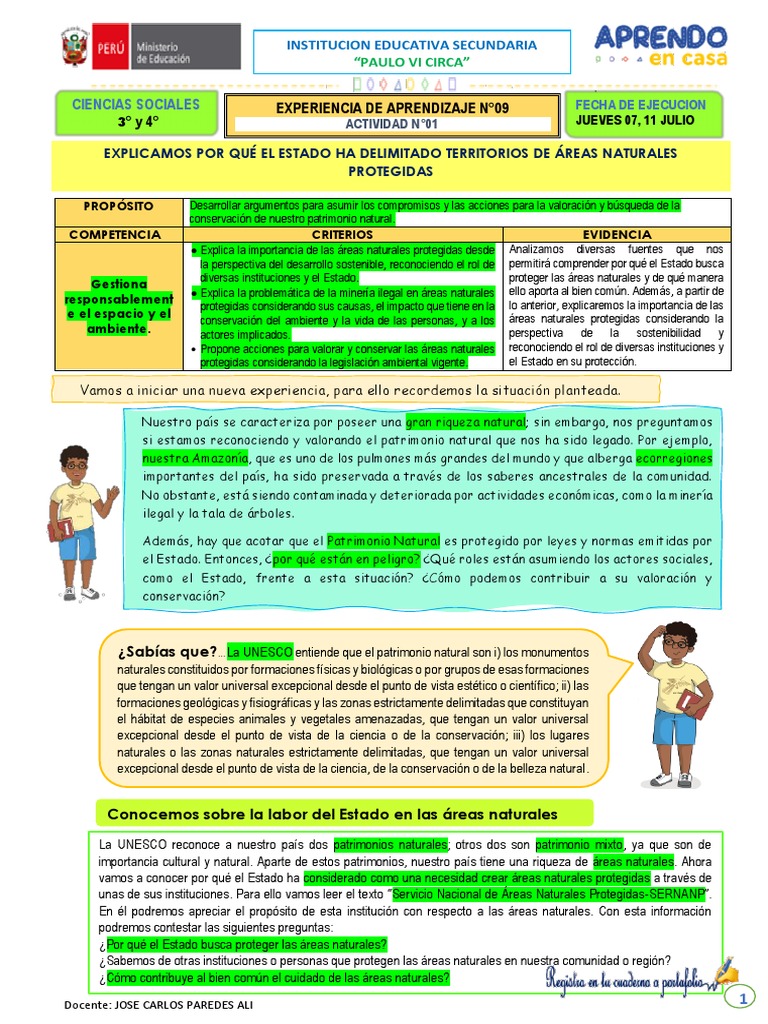EdA 4 ACTIVIDAD 01 CCSS 3° y 4° | PDF | Sustentabilidad | Desarrollo sostenible
