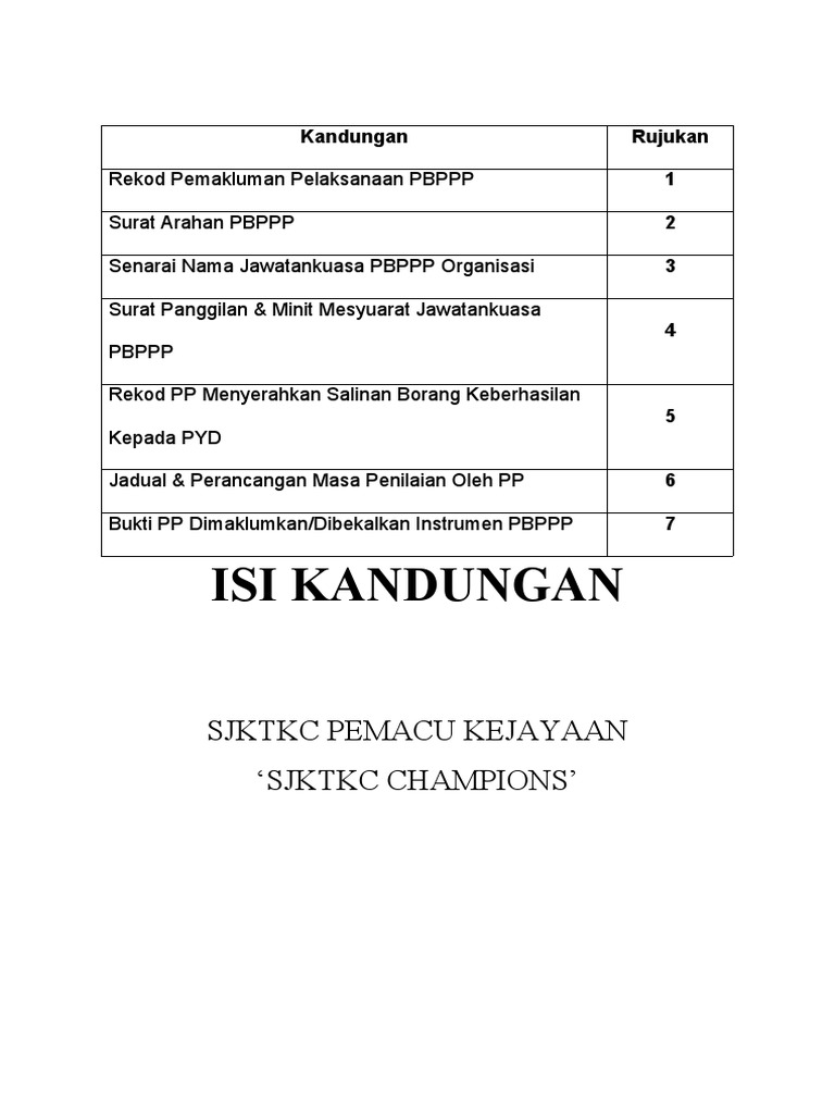 Kandungan FAIL PBPPP | PDF