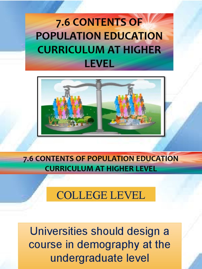 7.6 Contents of Population Education Curriculum at Higher Level | PDF ...