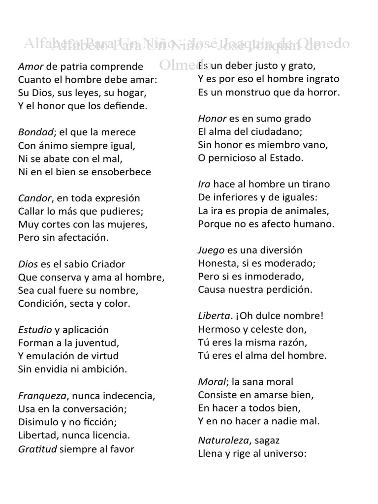 Alfabeto para Un Niño | PDF | Amor