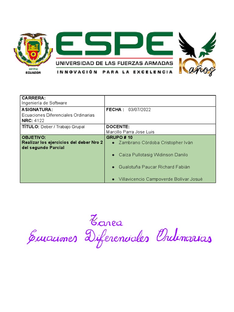 Tarea2 3P EDO | PDF