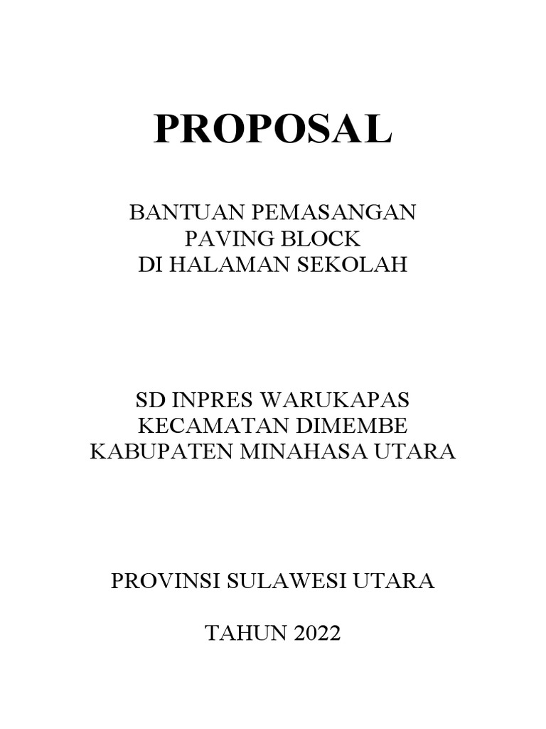Proposal Pemasangan Paving Halaman Sekolah | PDF