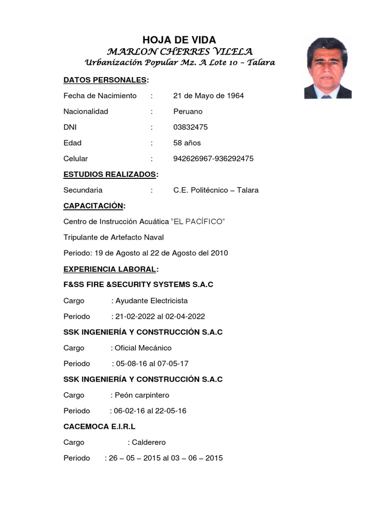 Curriculum Vitae Marlon | PDF