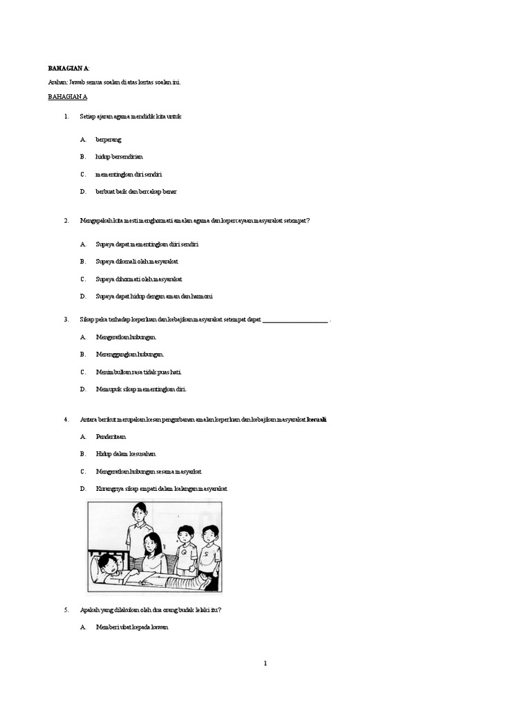Soalan Moral Tahun 5 PPT 2021 | PDF