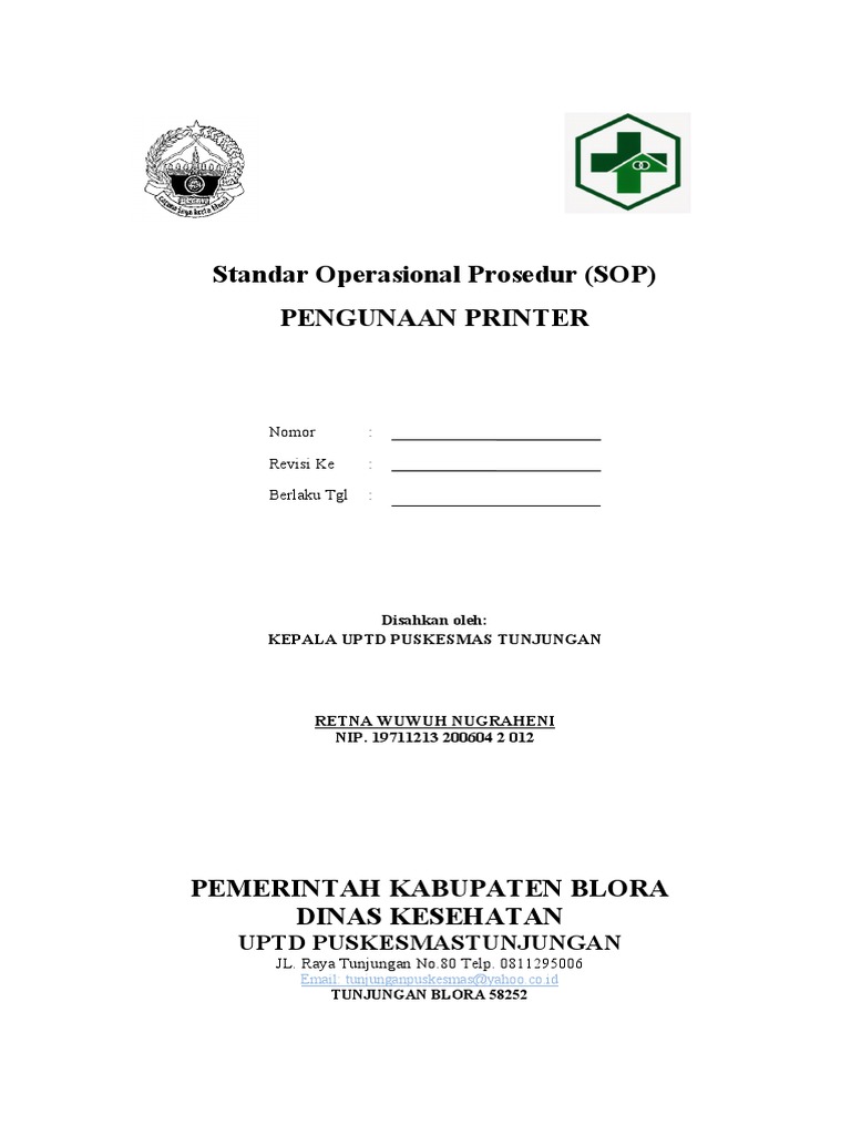 SOP Penggunaan Printer | PDF