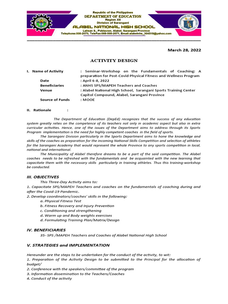 Activity Design Anhs | PDF
