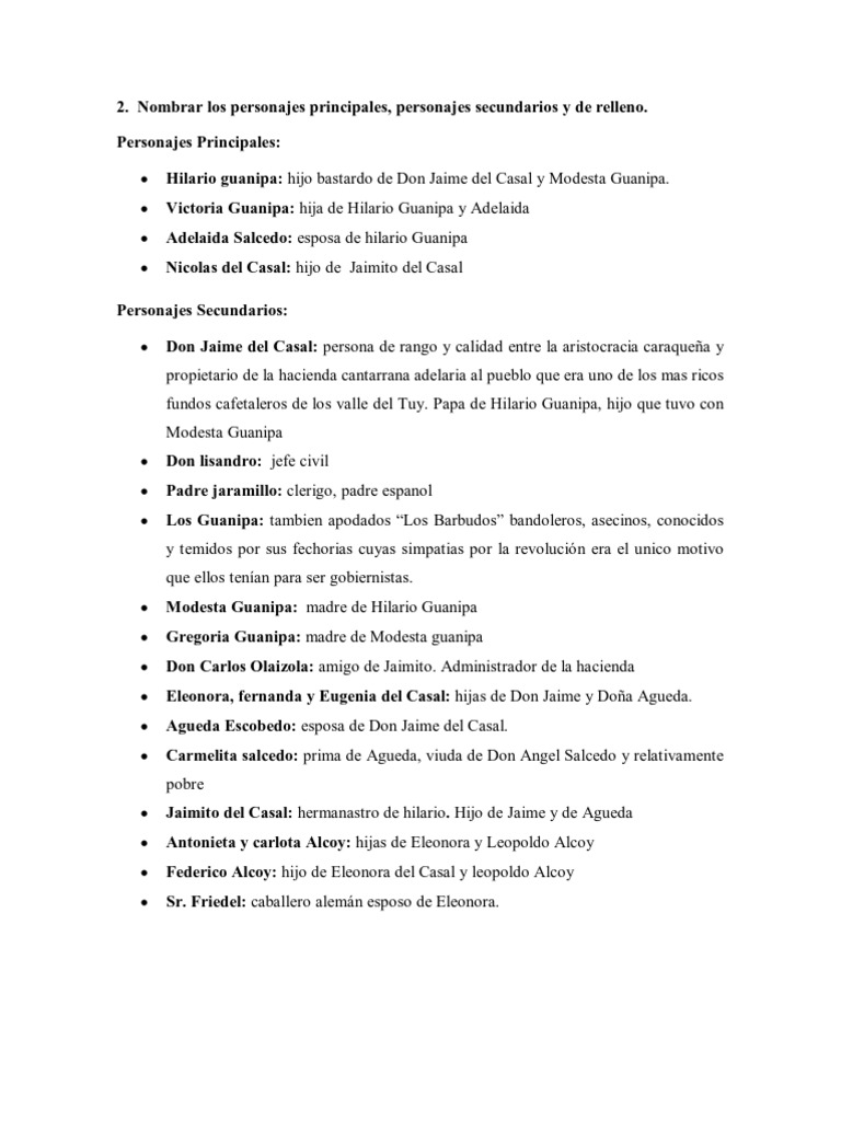 Personajes de La Trepadora | PDF | Naturaleza