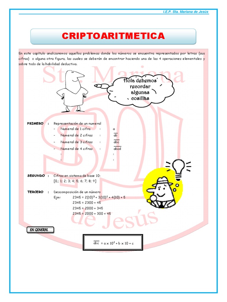 2DO-SEC-CRIPTOARITMÉTICA I | PDF | División (Matemáticas) | Matemáticas
