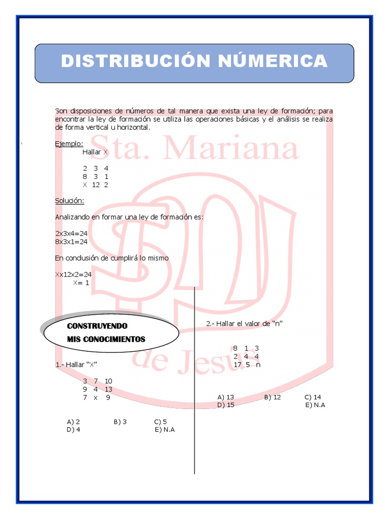 2do-Sec-Distribuciones Numéricas | PDF | Métodos y materiales de enseñanza