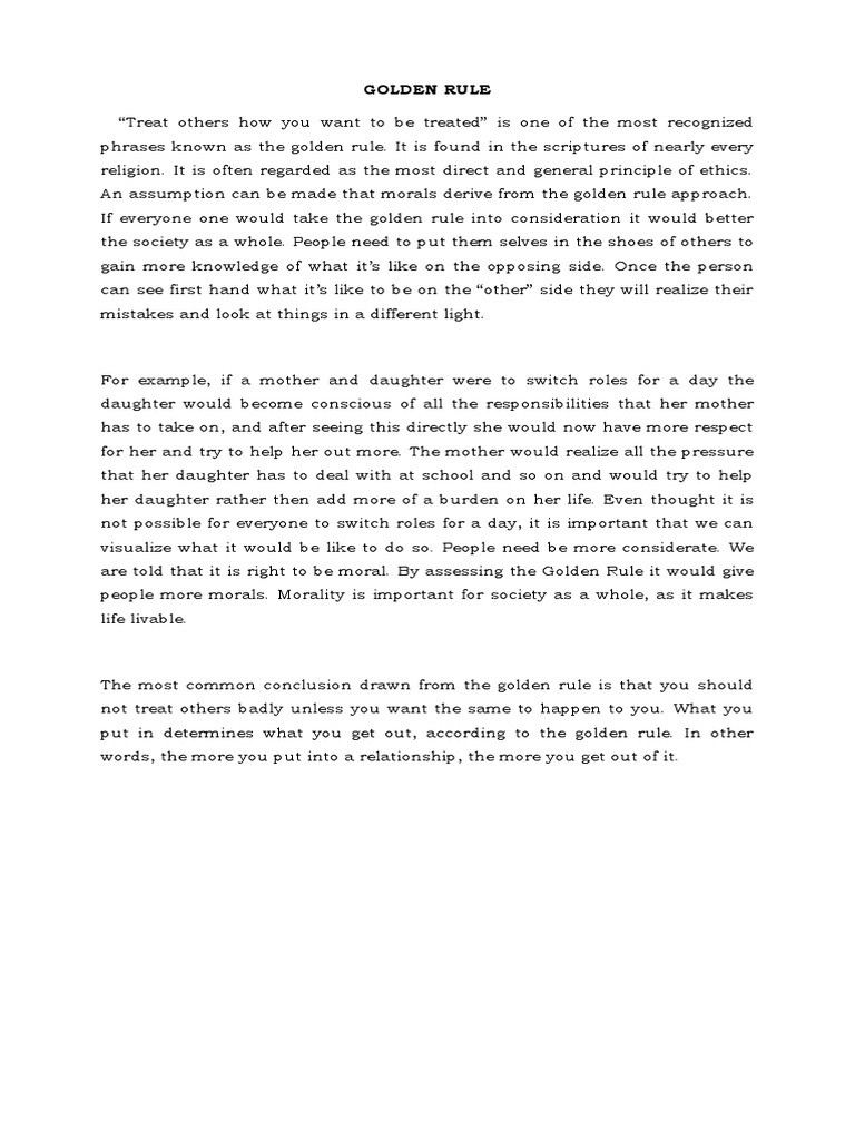 Understanding the Golden Rule in Ethics | PDF | Self-Improvement | Wellness