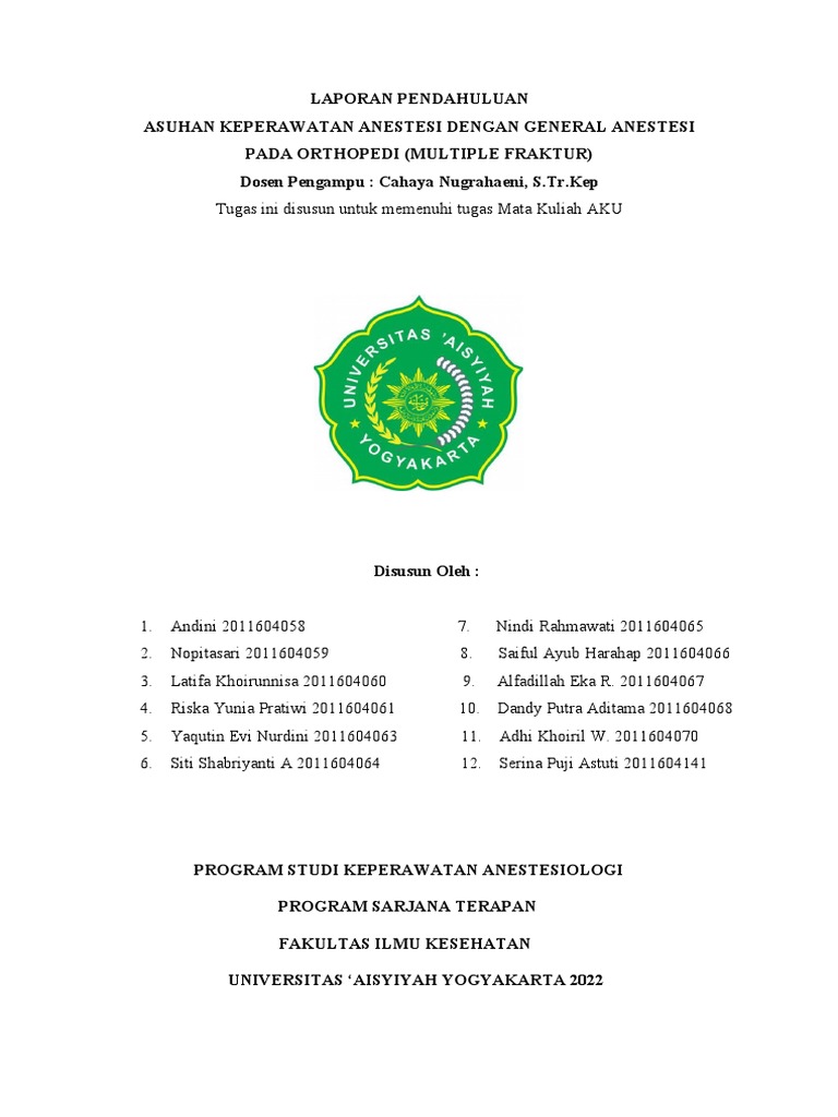 LP Askan Orthopedi Multiple Fraktur | PDF | Sains & Matematika