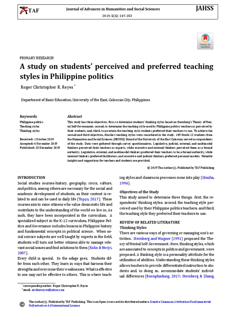 Jahss-5 6 1 | PDF | Teaching Method | Teachers