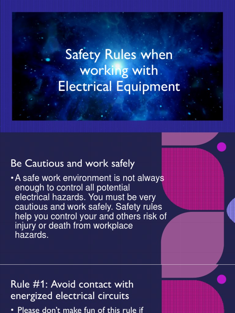 Safety Rules When Working With Electrical Equipment | PDF | Insulator ...