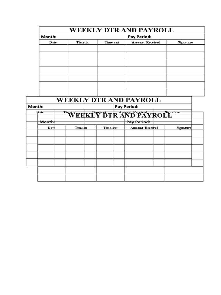 Weekly DTR and Payroll | PDF