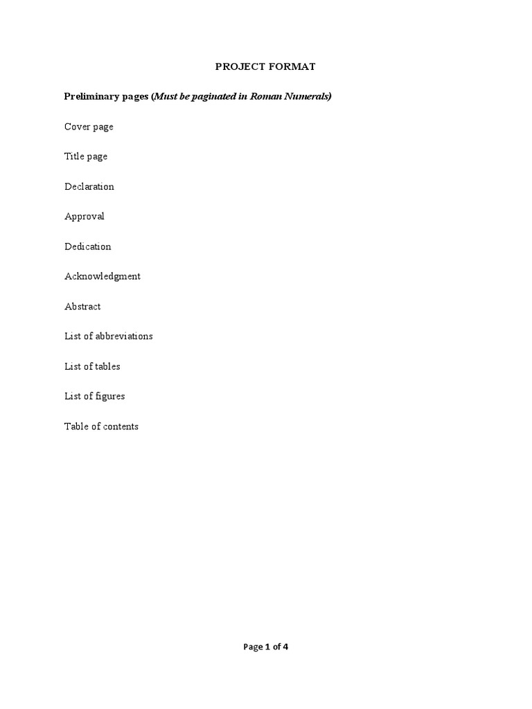 Project Format and Structure Guide | PDF