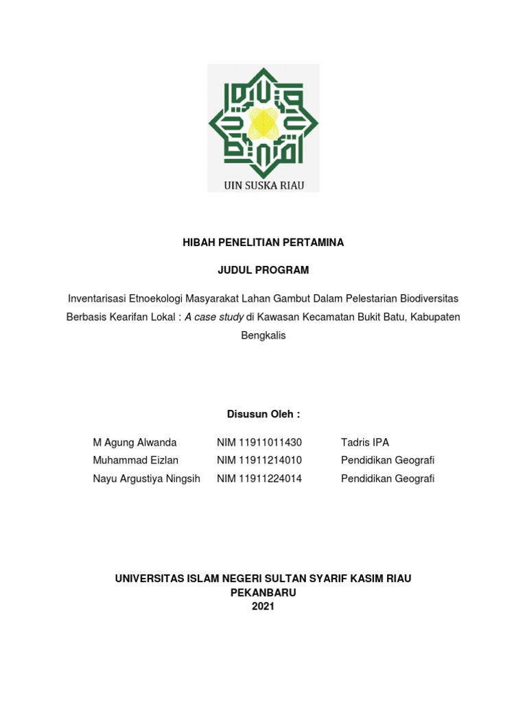 Proposal Pertamina (Uin Suska Riau) | PDF