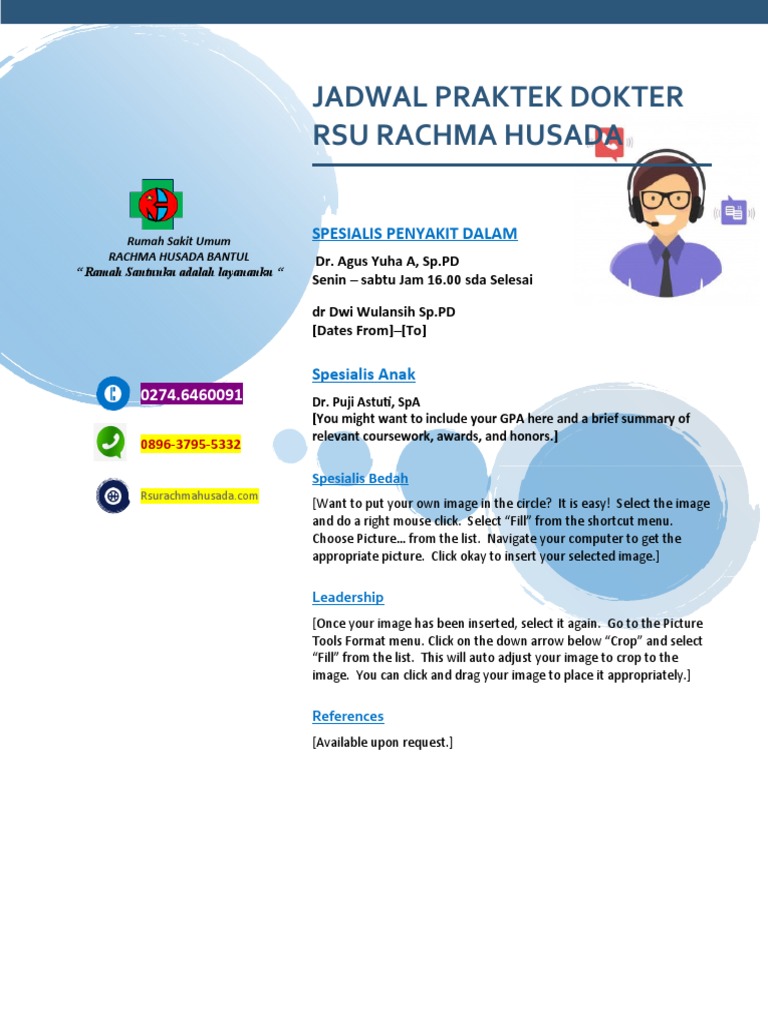 Jadwal Praktek Dokter Rsu Rachma Husada: Spesialis Penyakit Dalam | PDF