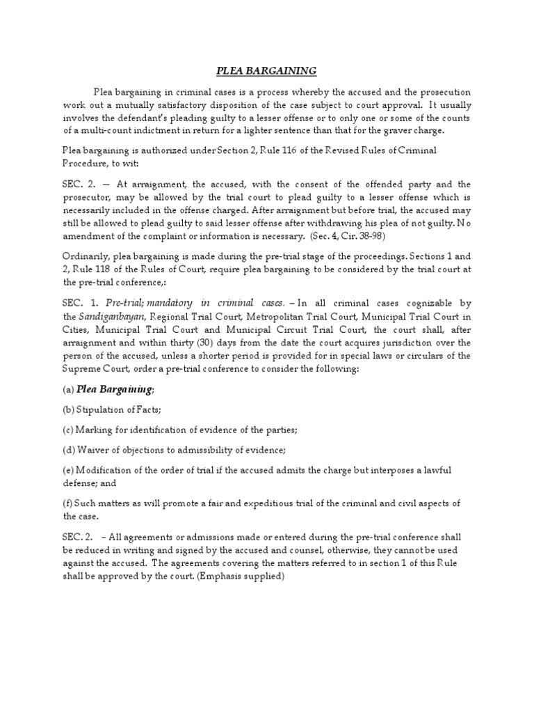 Assignment Plea Bargain | PDF | Plea | Plea Bargain