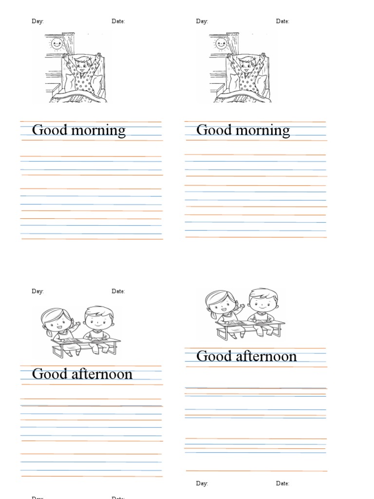 Good Morning Good Morning: Day: Date: Day: Date | PDF | Games ...