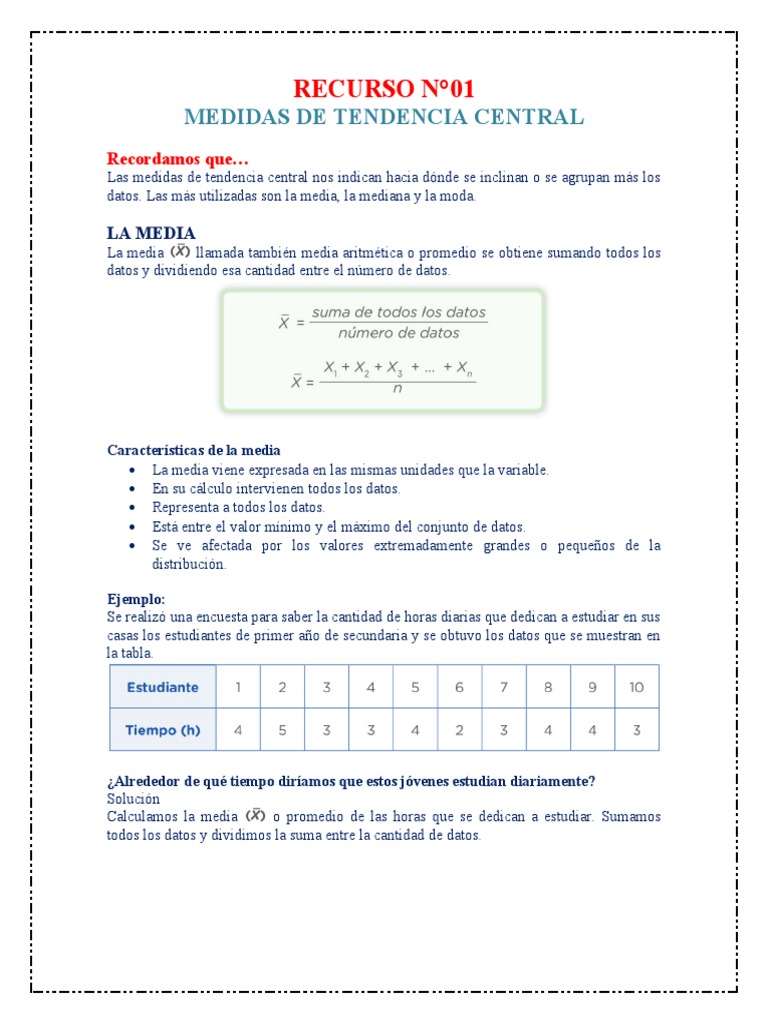 Anexo I 1° Matem - Exp 4 - Semana 4 | PDF | Media | Mediana