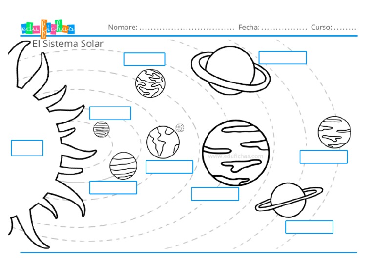 Ficha para Completar Del Sistema Solar | PDF