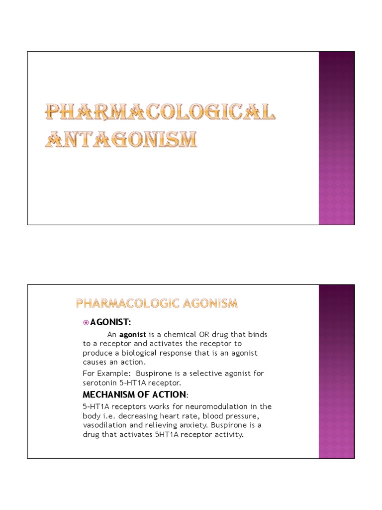 PHARMACOLOGICAL ANTAGONISM | PDF | Receptor Antagonist | Receptor ...