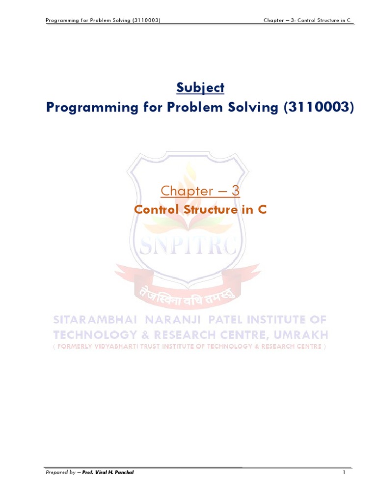 PPS Chapter-3 | PDF | Control Flow | Computer Programming PPS Chapter-3 | PDF | Control Flow | Computer Programming