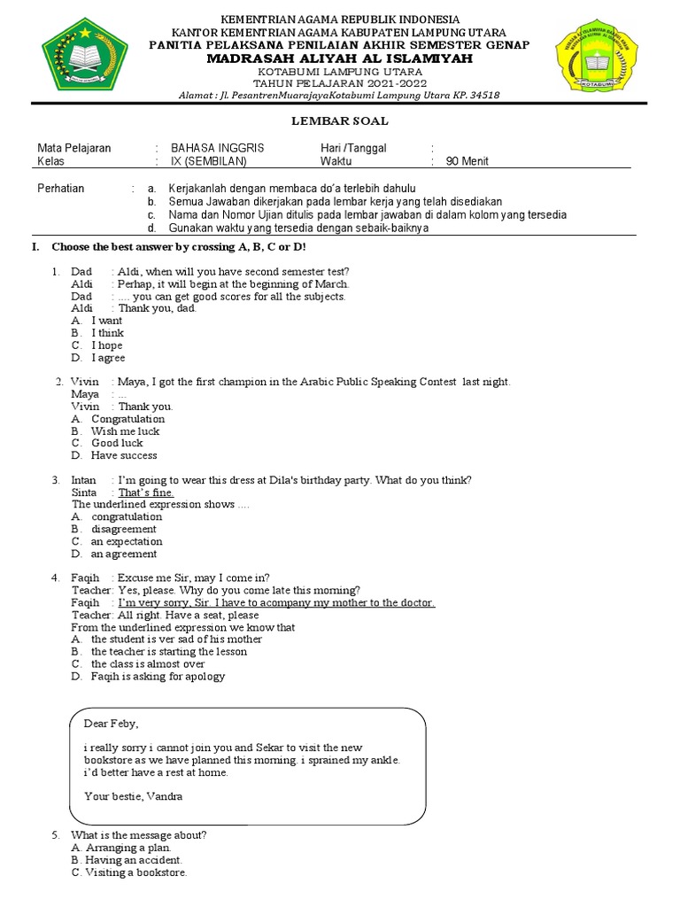 Soal Bahasa Inggris Kls 3 Semester 2 | PDF | Computer Hardware | Cave