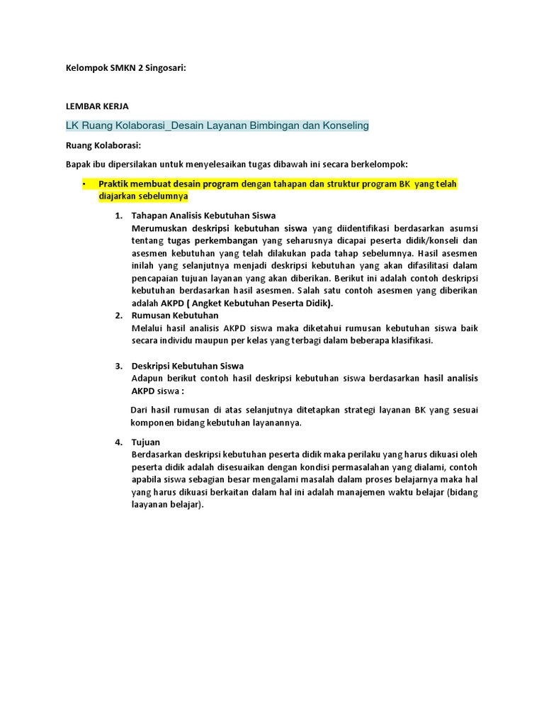 Panduan Desain Layanan BK | PDF | Karier & Perkembangan