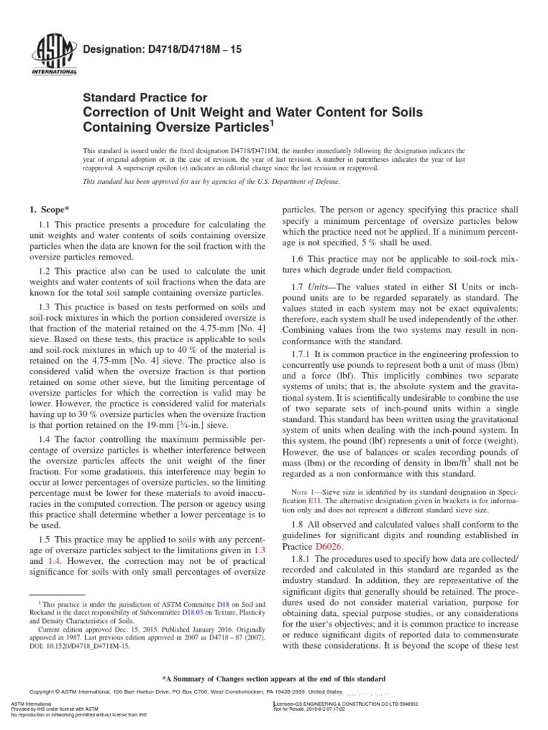 ASTM D4718_2015 | PDF | Density | Nature