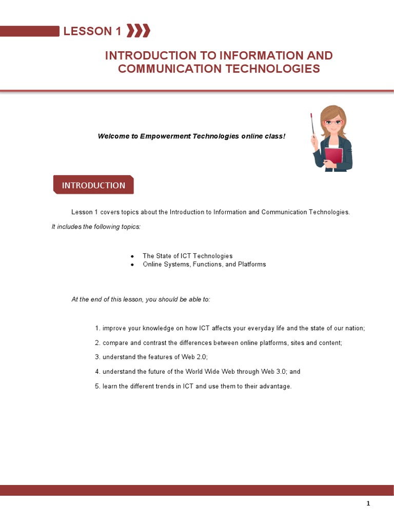 EmTech Module Lesson 1 2 | PDF | World Wide Web | Internet & Web