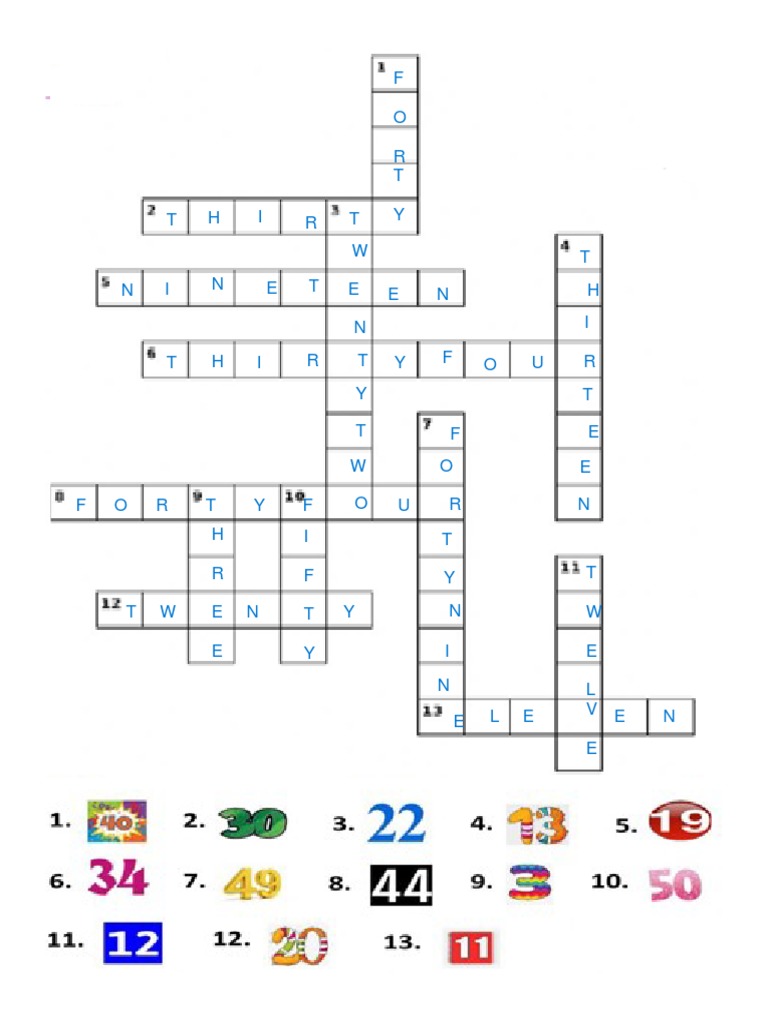 Crucigrama de Los Números | PDF