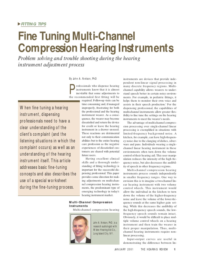 Fine Tuning Multi-Channel Compression Hearing Instruments | PDF ...