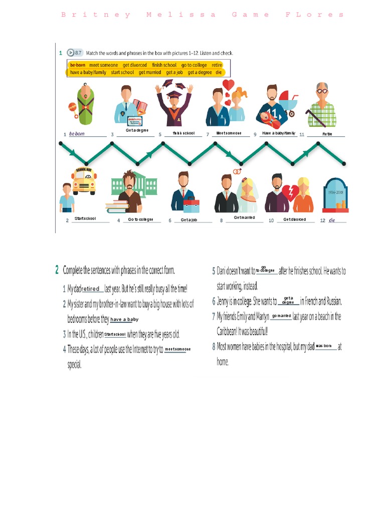 Vocabulary 8b Life Stages | PDF