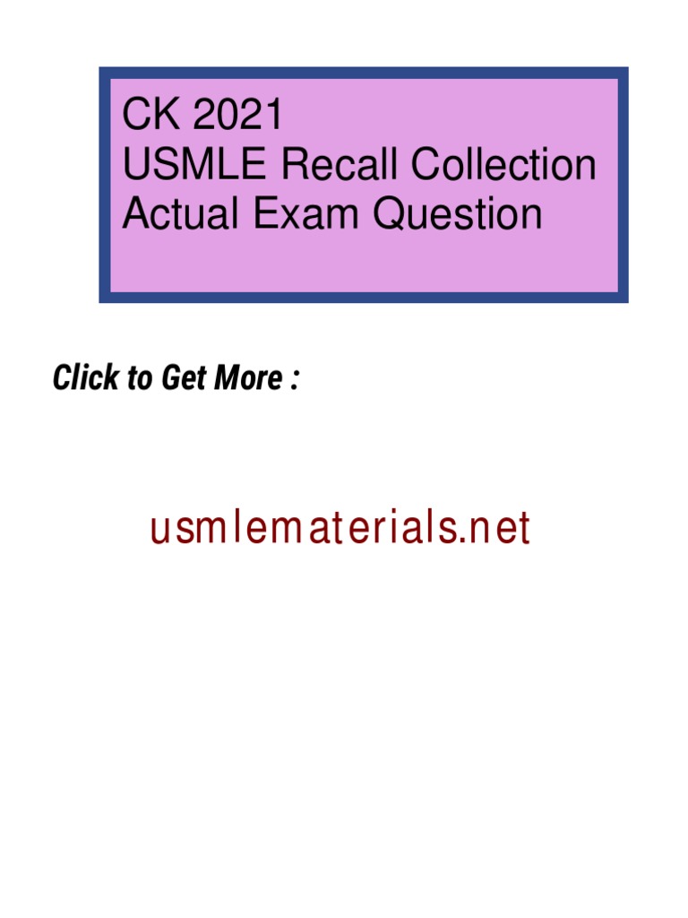 USMLE Step 2 CK Recall Questions | PDF | Sensitivity And Specificity ...