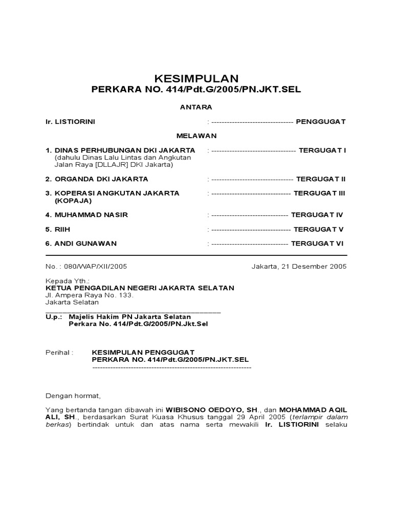 Contoh Kesimpulan Bidang PMH | PDF