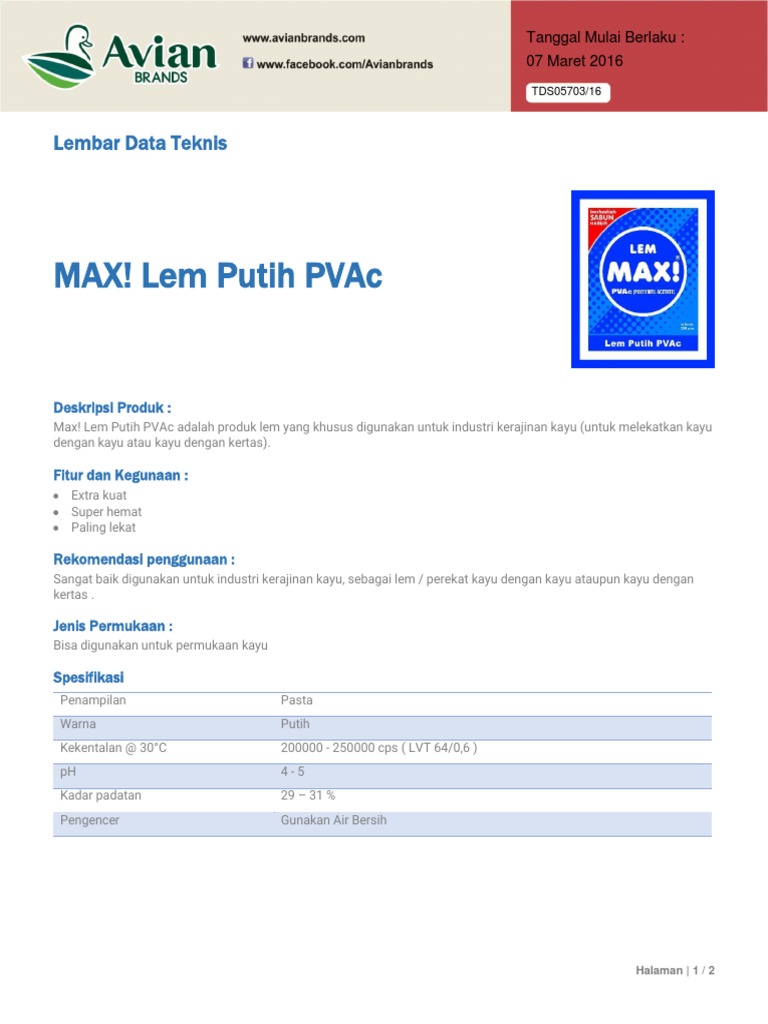 MAX! Lem PVAc - 1461907065 | PDF