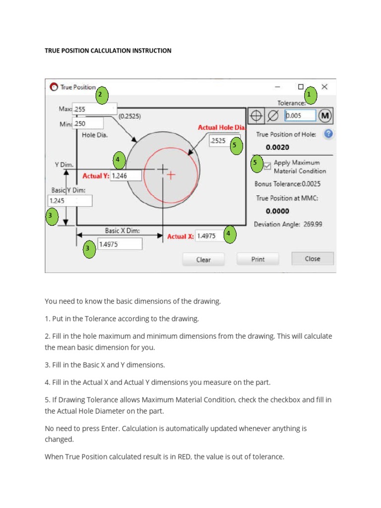 True Position Calculation Instruction | PDF