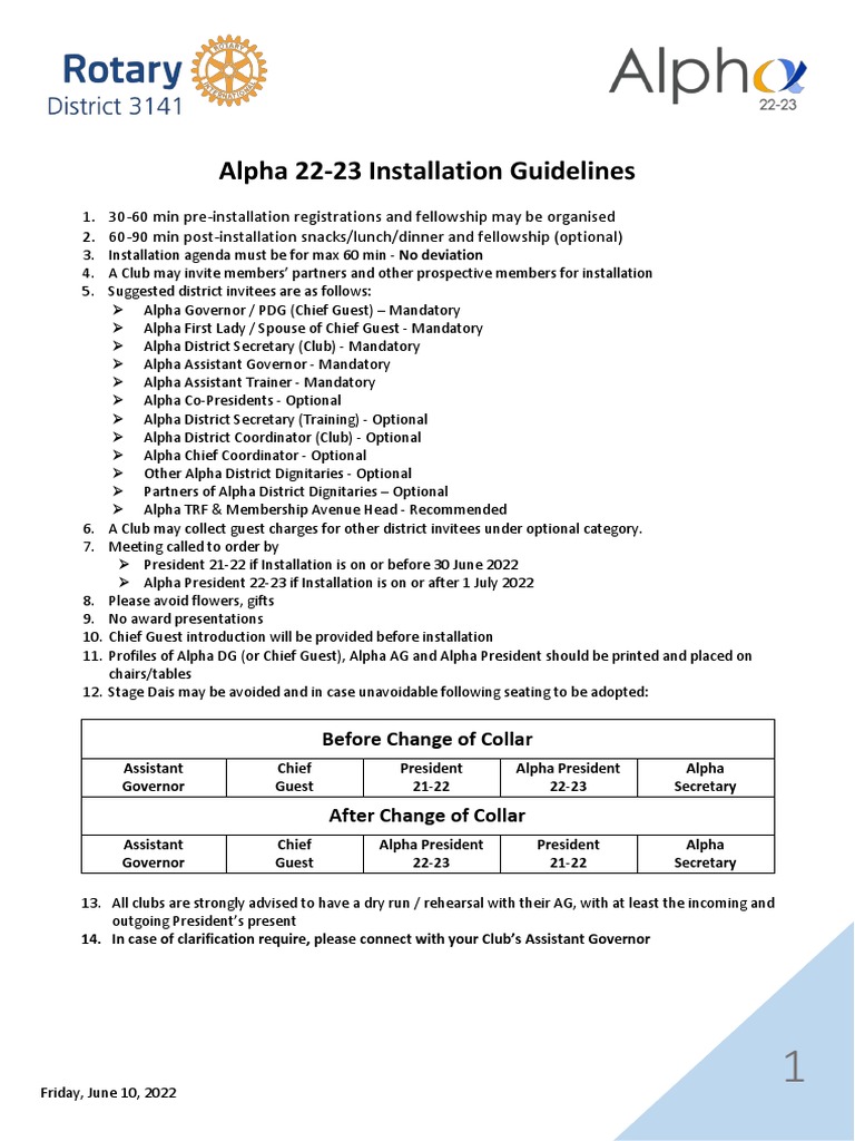 Alpha Installation Guidelines | PDF