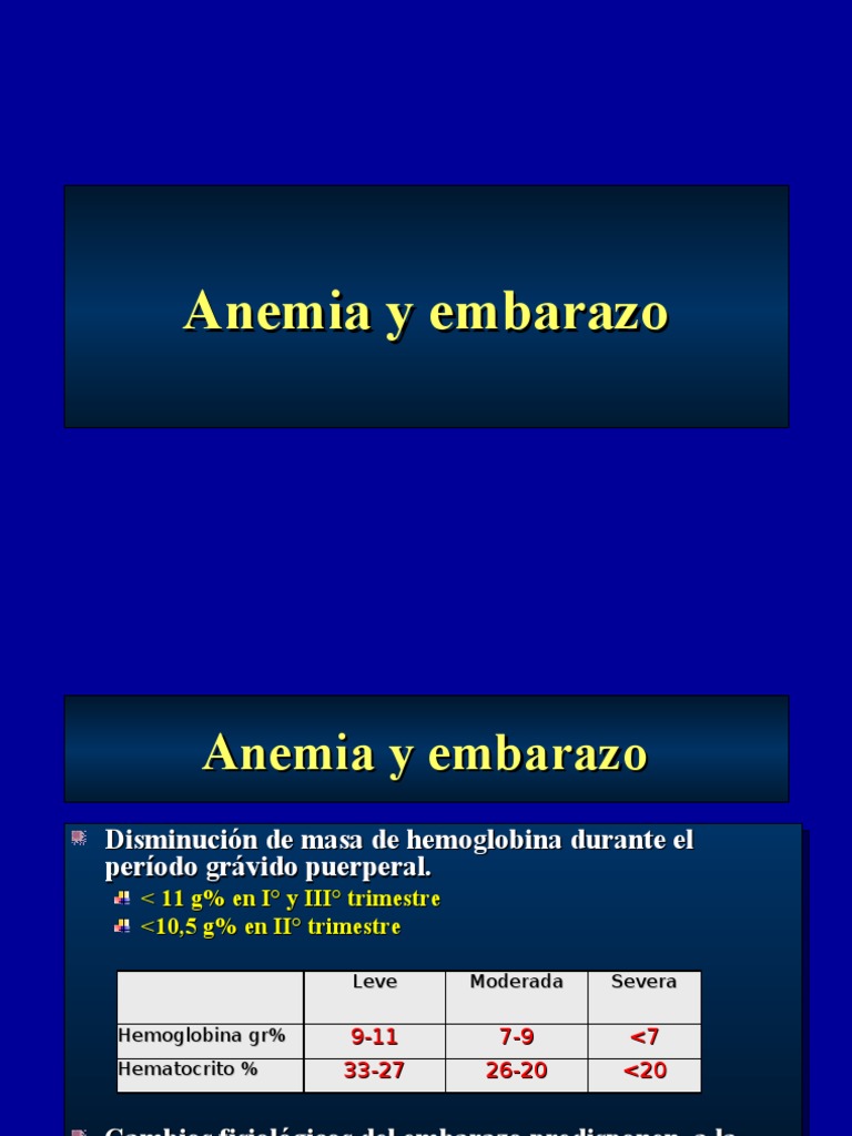 Anemia en el Embarazo: Guía Esencial | PDF | Hierro | Anemia