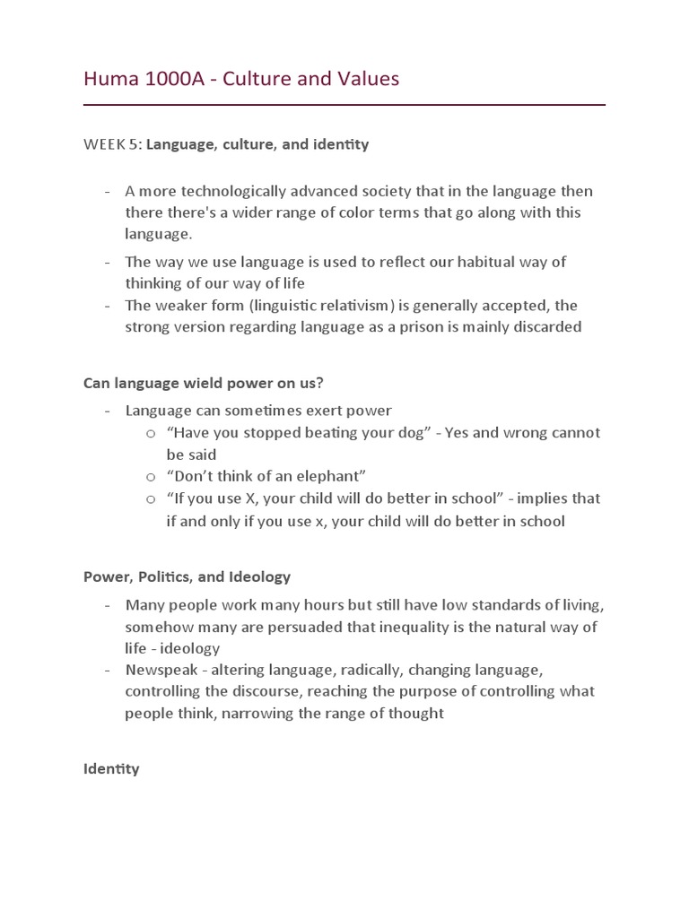 HKUST Huma 1000A Class Notes | PDF | Gender | Gender Studies