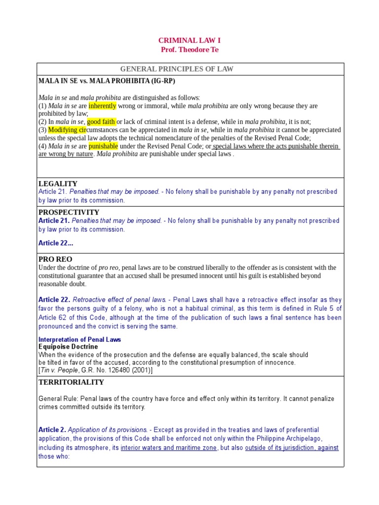 CRIM 1 - Notes | PDF | Criminal Law | Crimes