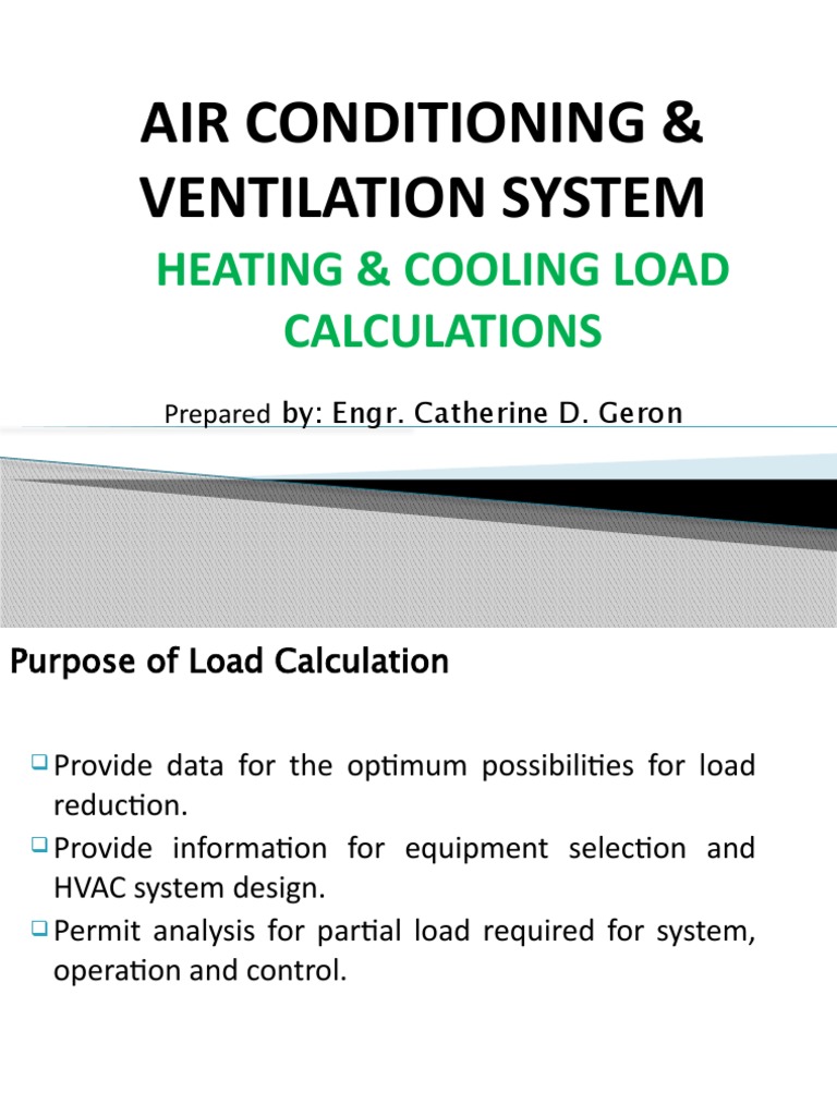 Presentation 5 - Cooling Load Calculations | PDF | Heat | Ventilation ...