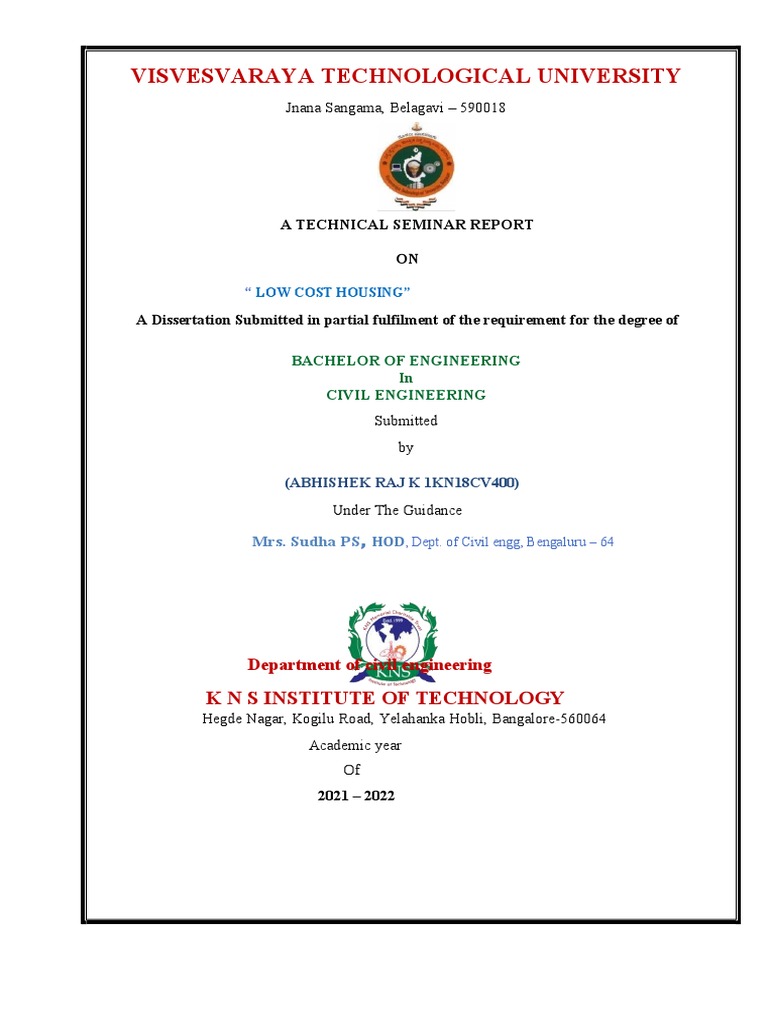 Visvesvaraya Technological University: A Technical Seminar Report ON ...
