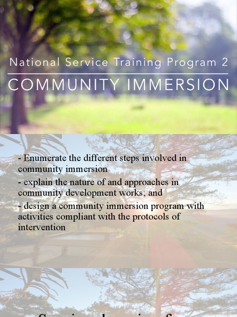 NSTP 2 - Community Immersion and Community Needs Assessments | PDF