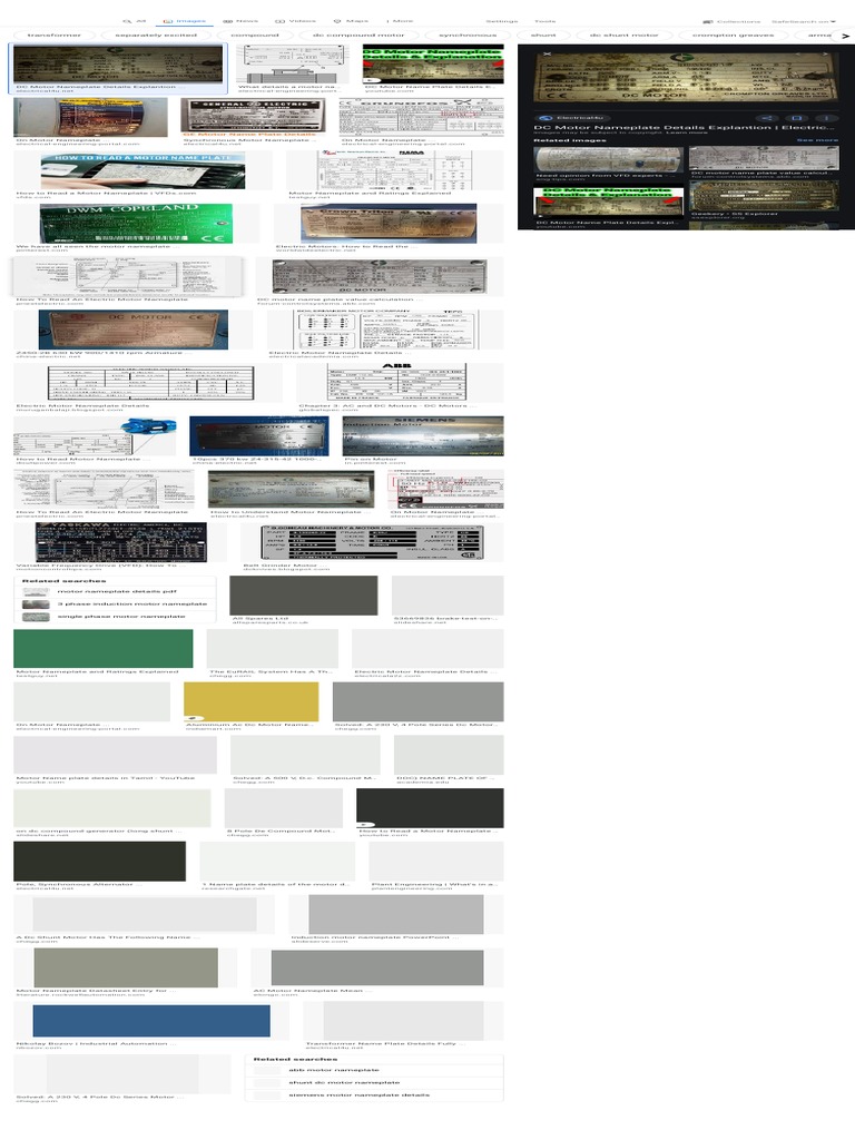 DC Motor Nameplate Details Explantion - Electric 4u | PDF | Electric ...