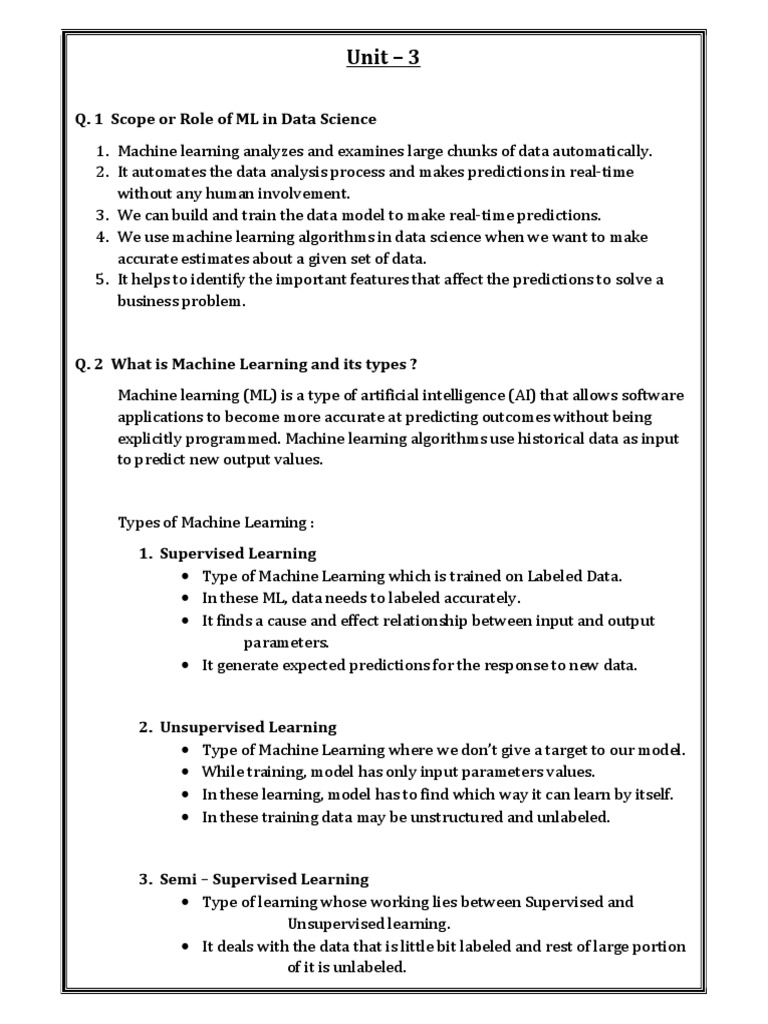 IDS Unit - 3 | Download Free PDF | Machine Learning | Statistical Classification