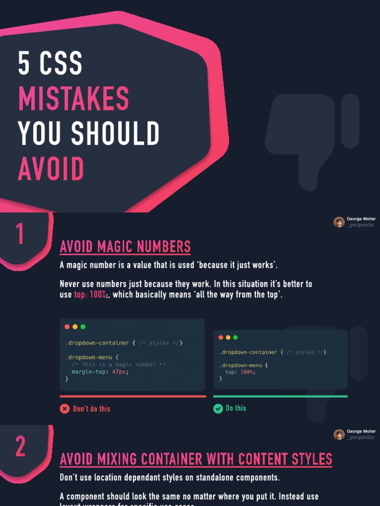 Five Css Mistakes To Avoid Pdf Software Development Computing 