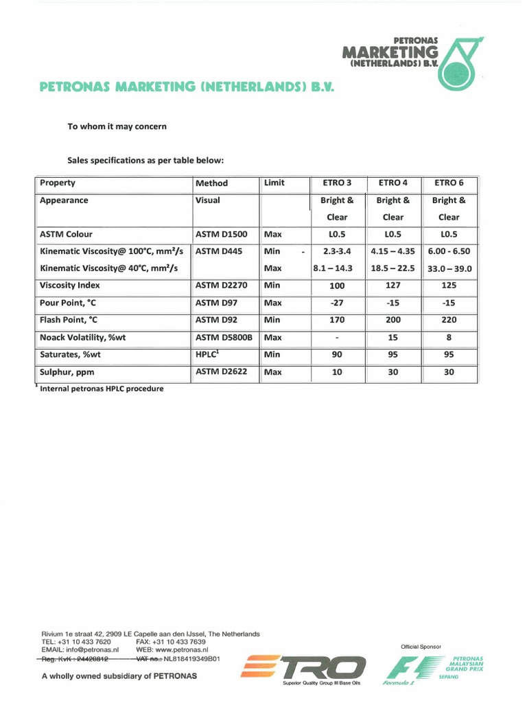 PETRONAS ETRO 3,4,6 | PDF | Chemistry | Gases