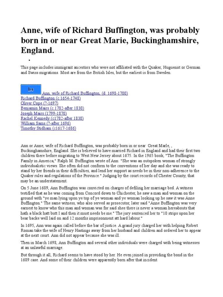 Buffington Family | PDF | History | Classics